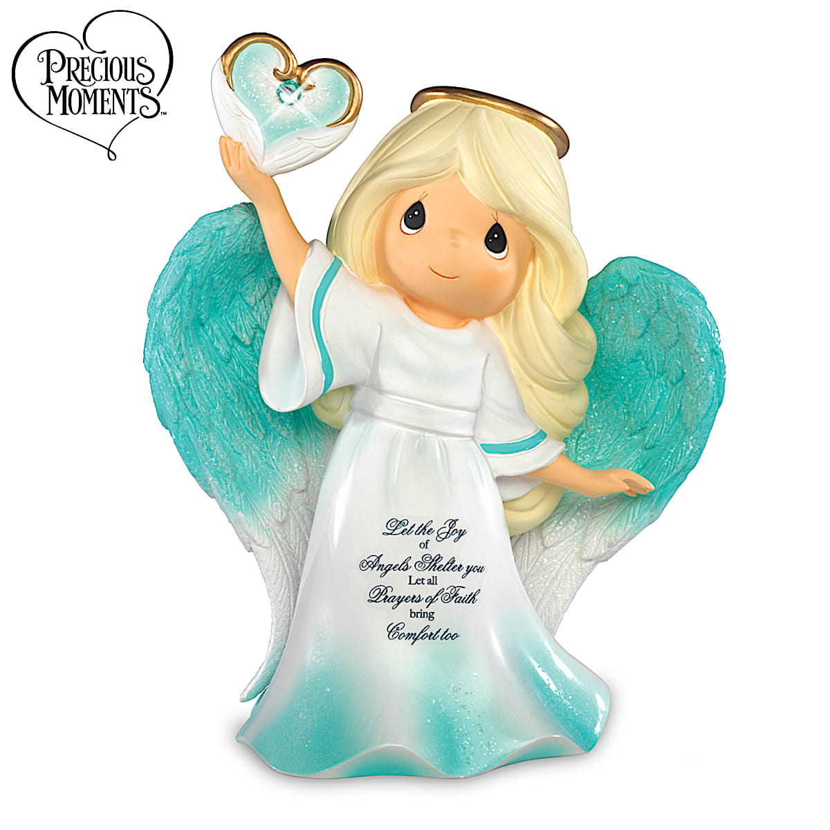 Precious Moments Faithful Memories Guardian Angel Swarovski Crystal Figurine